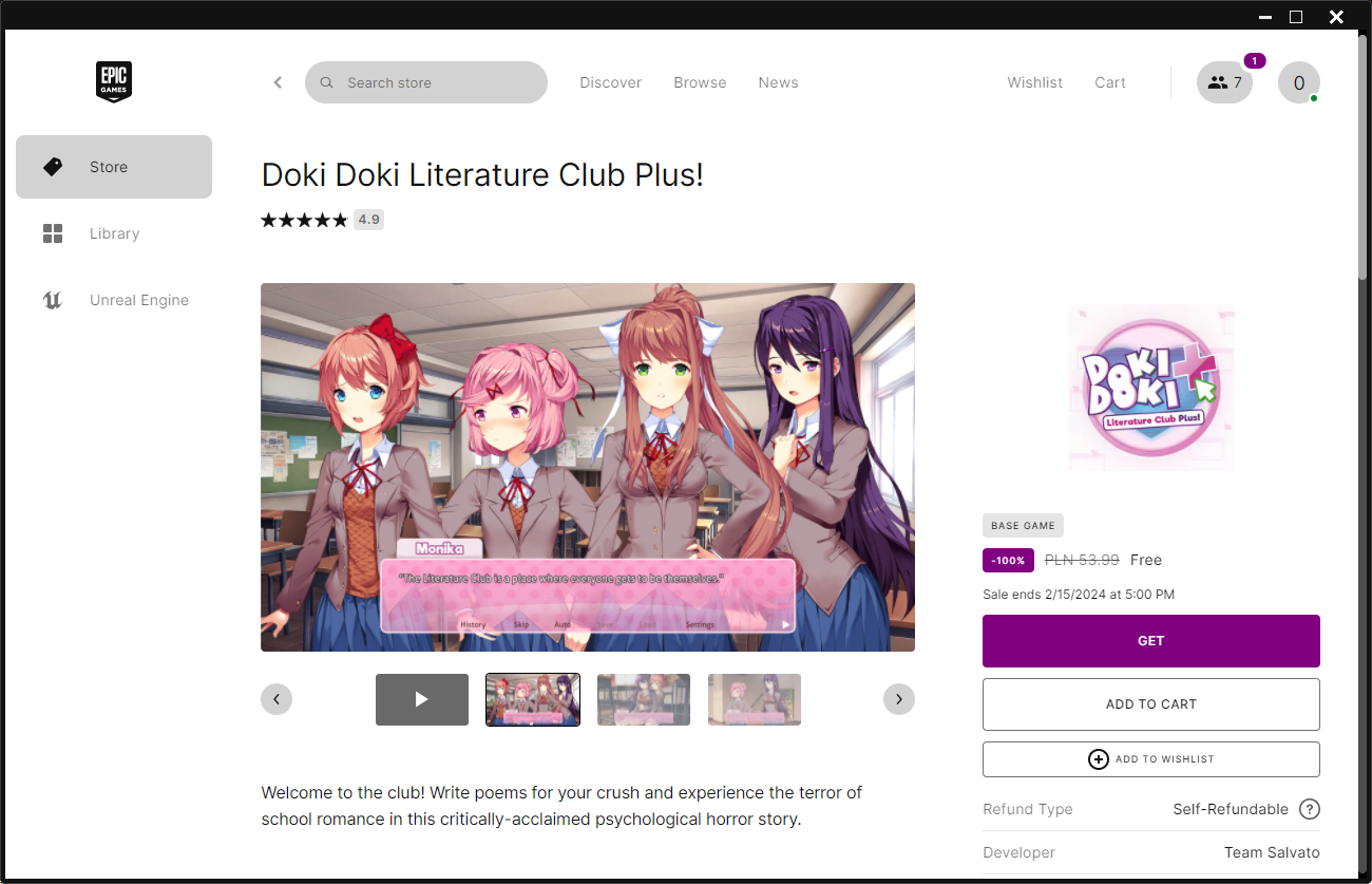 Doki Doki Literature Club Plus Kini Gratis di Epic Games Store - All ... Doki Doki Literature Club Plus Kini Gratis di Epic Games Store - All ...